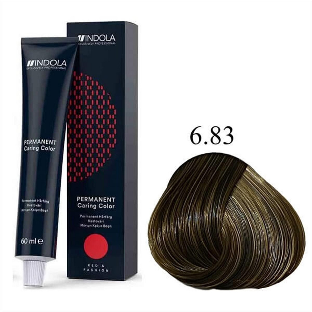 Indola Permanent Caring Color 6.83 Ξανθό Σκούρο Σοκολατί Χρυσό Μόνιμη ...