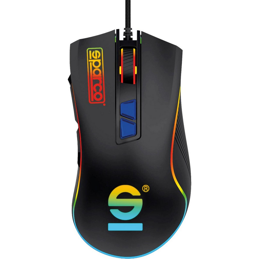 Sparco SPMOUSEPRO Ενσύρματο Gaming Ποντίκι RGB 7200 DPI Black ...