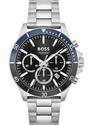 Hugo Boss Ανδρικό Ρολόι Χρονογράφος με Μαύρο Μεταλλικό Μπρασελέ 1513676 ...