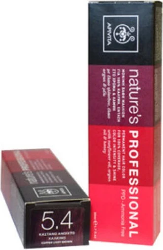 Apivita Nature's Professional 5.4 Καστανό Ανοιχτό Χάλκινο Μόνιμη Βαφή ...