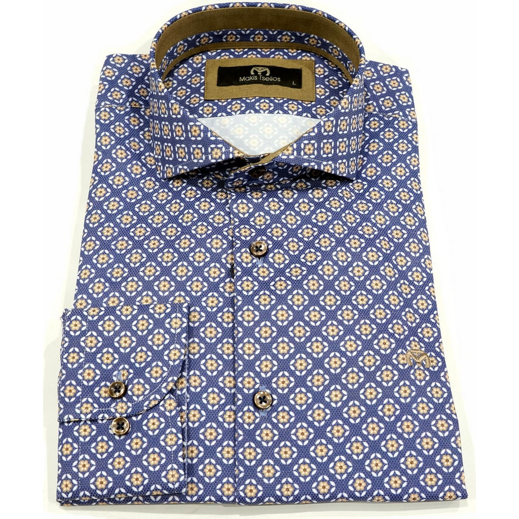 Makis Tselios Ανδρικό Πουκάμισο Βαμβακερό Μακρυμάνικο Κανονική Γραμμή ...