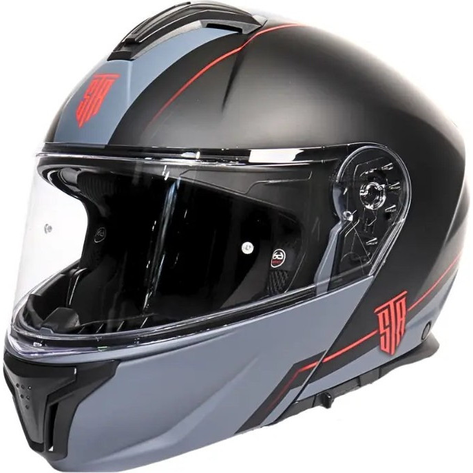 Str Veloce Black Grey Red Κράνος Μηχανής Flip-Up 1650gr | BestPrice.gr