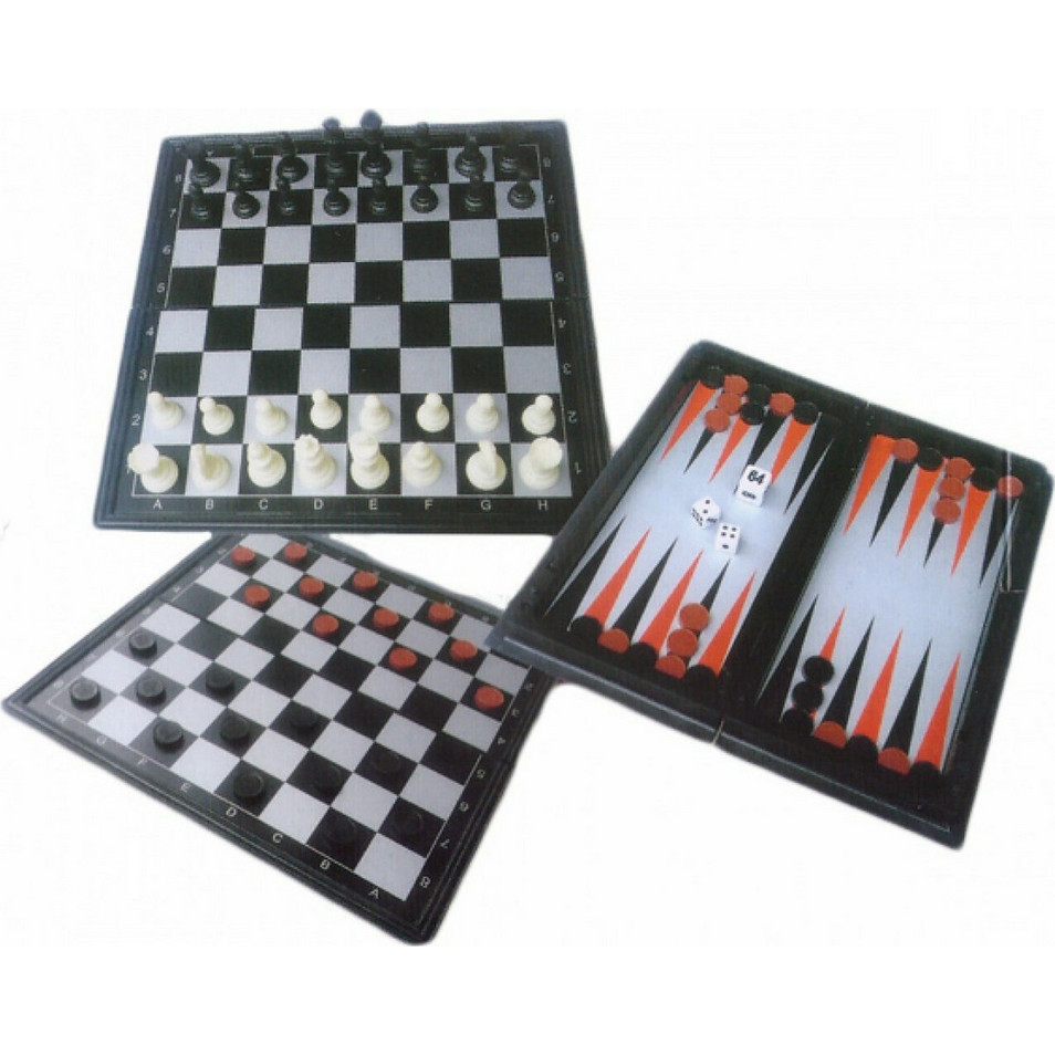 For Home Sulida Mini Σκάκι - Τάβλι - Ντάμα Μαγνητικό με Πιόνια & Πούλια ...