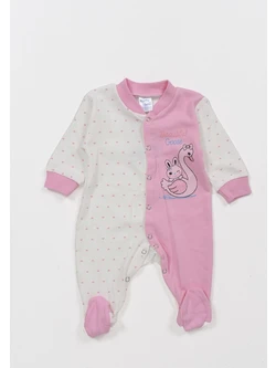 Pretty Baby Φορμάκι Μακρυμάνικο για Κορίτσι Βελουτέ Λευκό Ροζ 35765 ...