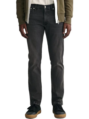 Gant Ανδρικό Τζιν Παντελόνι Κανονική Εφαρμογή Μαύρο 3G1301408 ...