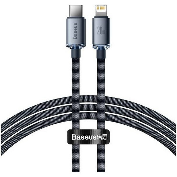 Baseus Crystal Shine Braided USB-C to Lightning Cable 1.2m Black ...