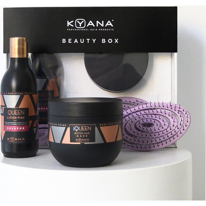 Kyana Queen Moisturizing Σετ Περιποίησης Μαλλιών Βούρτσα + Μάσκα 500ml ...