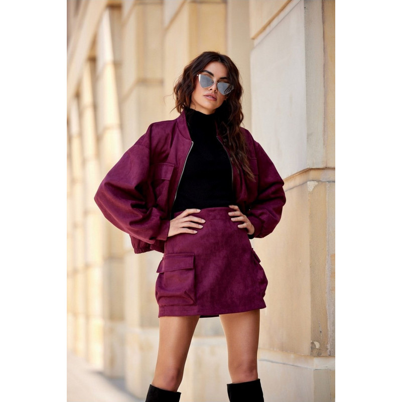 Roco Fashion Μίνι Φούστα Σουέντ Μπορντό 200466 | BestPrice.gr