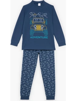 Pretty Baby Παιδική Πιτζάμα Βαμβακερή Χειμωνιάτικη Λευκή Navy Μπλε ...