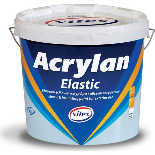 Vitex Acrylan Elastic Ακρυλικό Ελαστομερές Χρώμα Εξωτερικού Χώρου Βάση ...