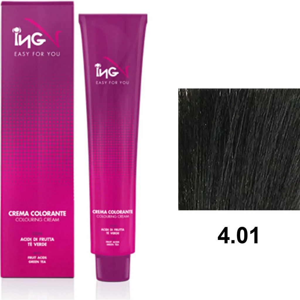ING Colouring Cream 4.01 Καστανό Φυσικό Σαντρέ Μόνιμη Βαφή Μαλλιών ...