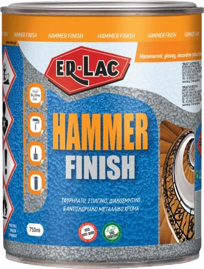 ER-LAC Hammer Finish Βερνικόχρωμα Green Grey Σφυρήλατο 0.75lt ...