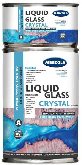Mercola Liquid Glass Crystal 1889 Ρητίνη Υγρού Γυαλιού 2 Συστατικών 1kg ...