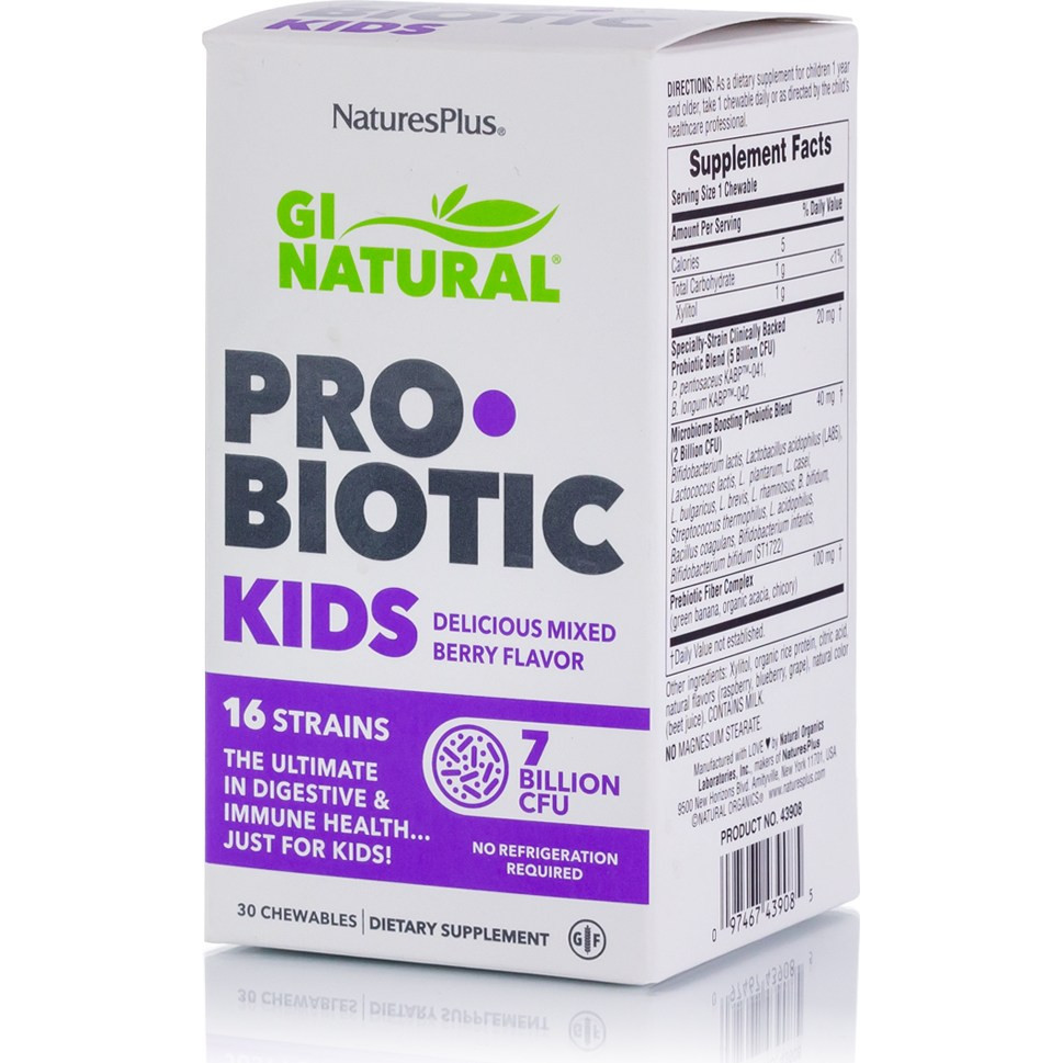 Nature's Plus GI Natural Pro Biotic Kids Προβιοτικά για Παιδιά 30 ...
