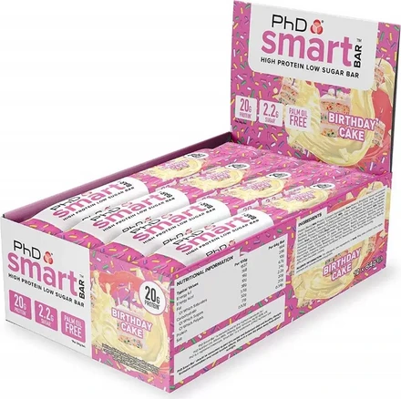 PhD Nutrition Smart Protein Bar Birthday Cake 64gr 12τμχ | BestPrice.gr
