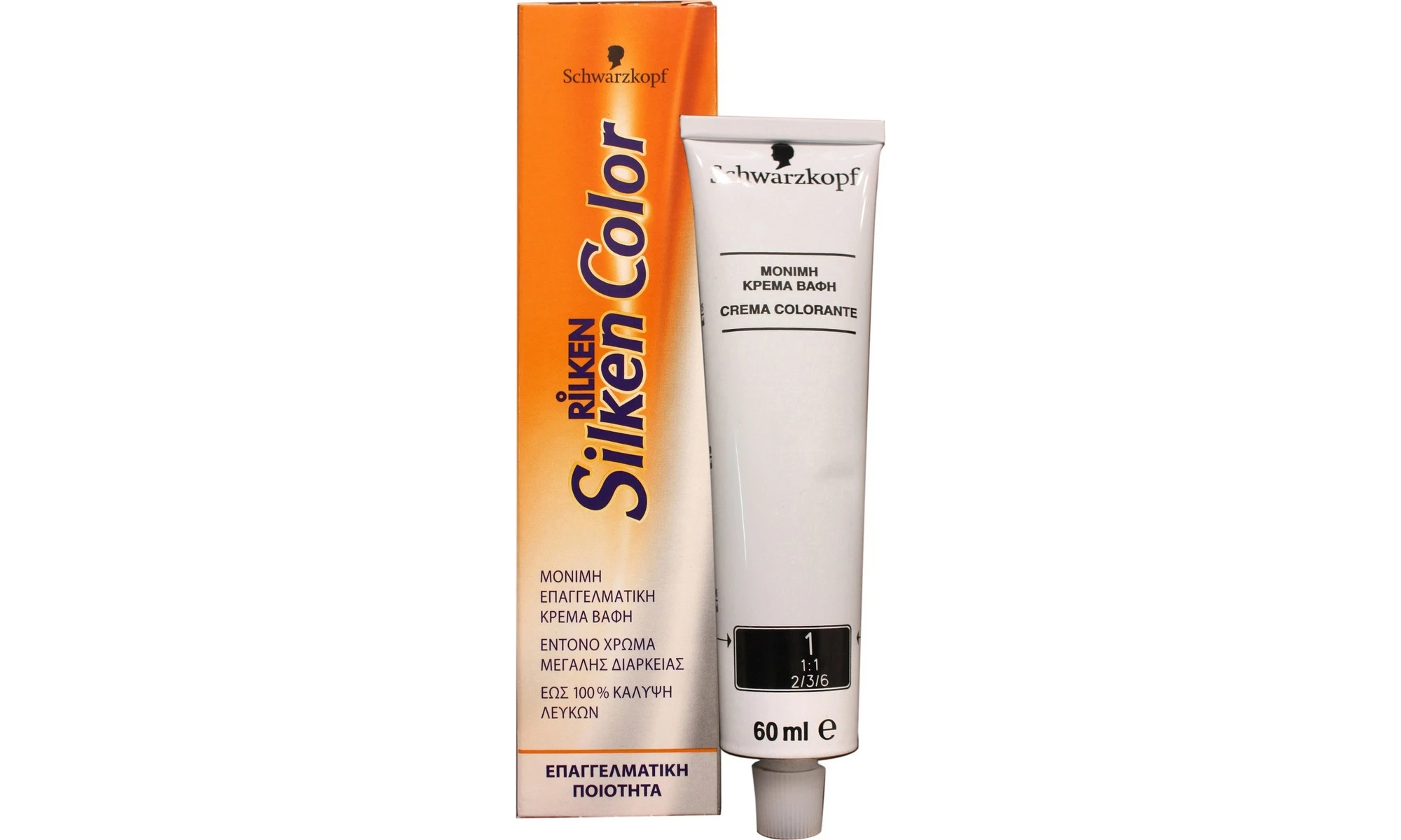 Schwarzkopf Rilken Silken Color 5.4 Καστανό Ανοιχτό Χάλκινο Μόνιμη Βαφή ...