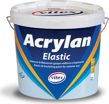 Vitex Acrylan Elastic Ακρυλικό Ελαστομερές Χρώμα Εξωτερικού Χώρου Βάση ...