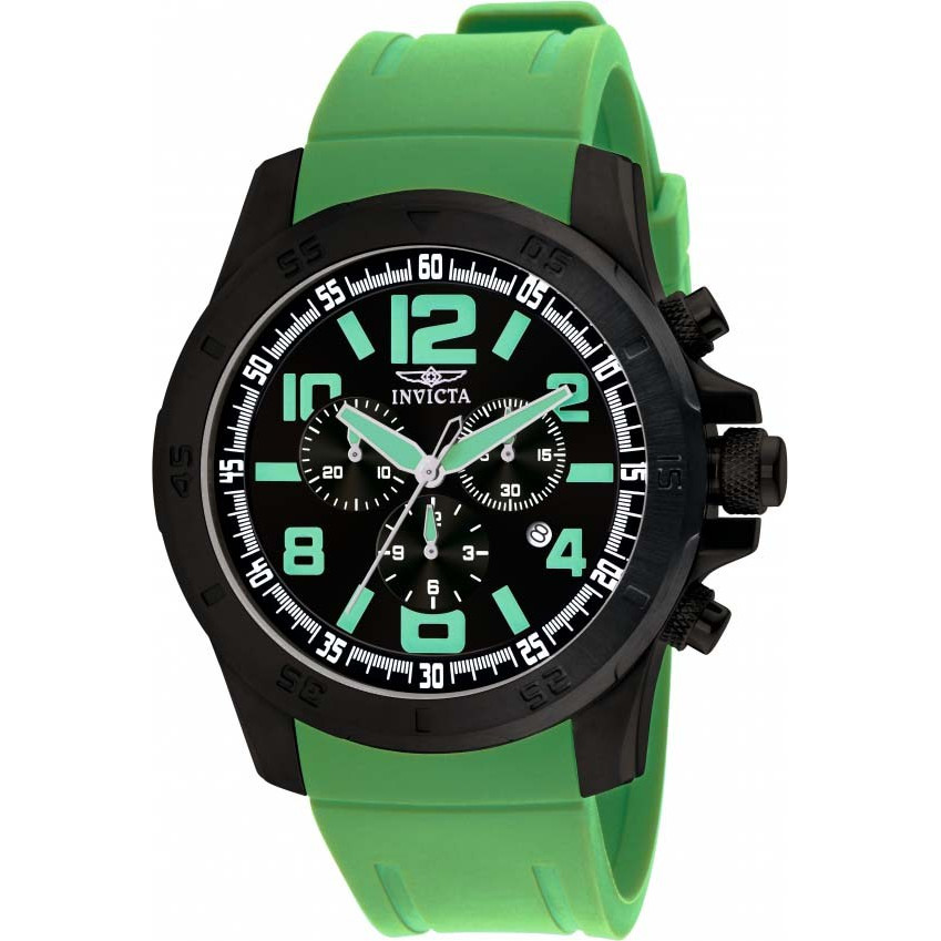 Invicta Specialty Ανδρικό Ρολόι Χρονογράφος με Πράσινο Καουτσούκ ...