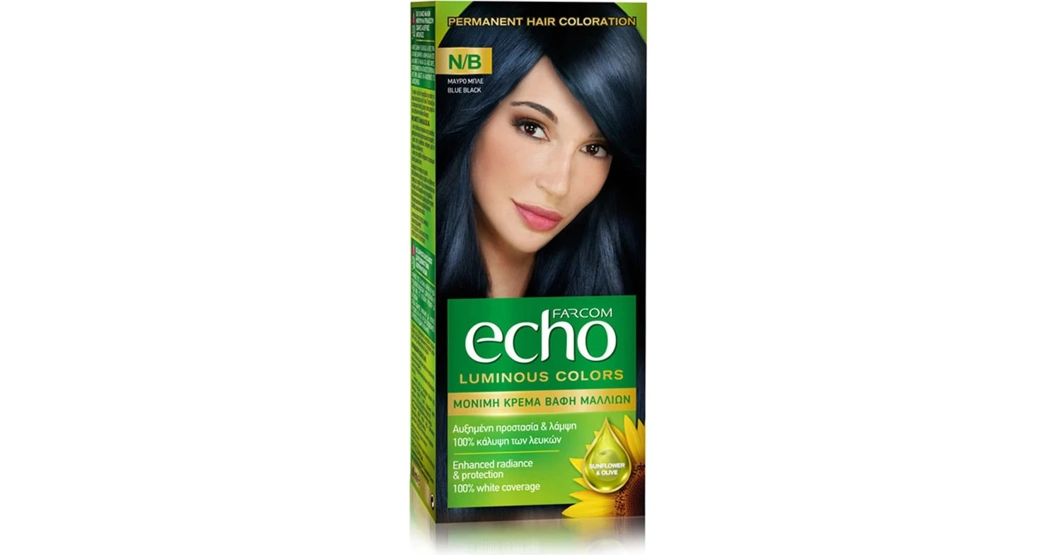 Farcom Echo NB Μαύρο Μπλε Μόνιμη Βαφή Μαλλιών 60ml | BestPrice.gr