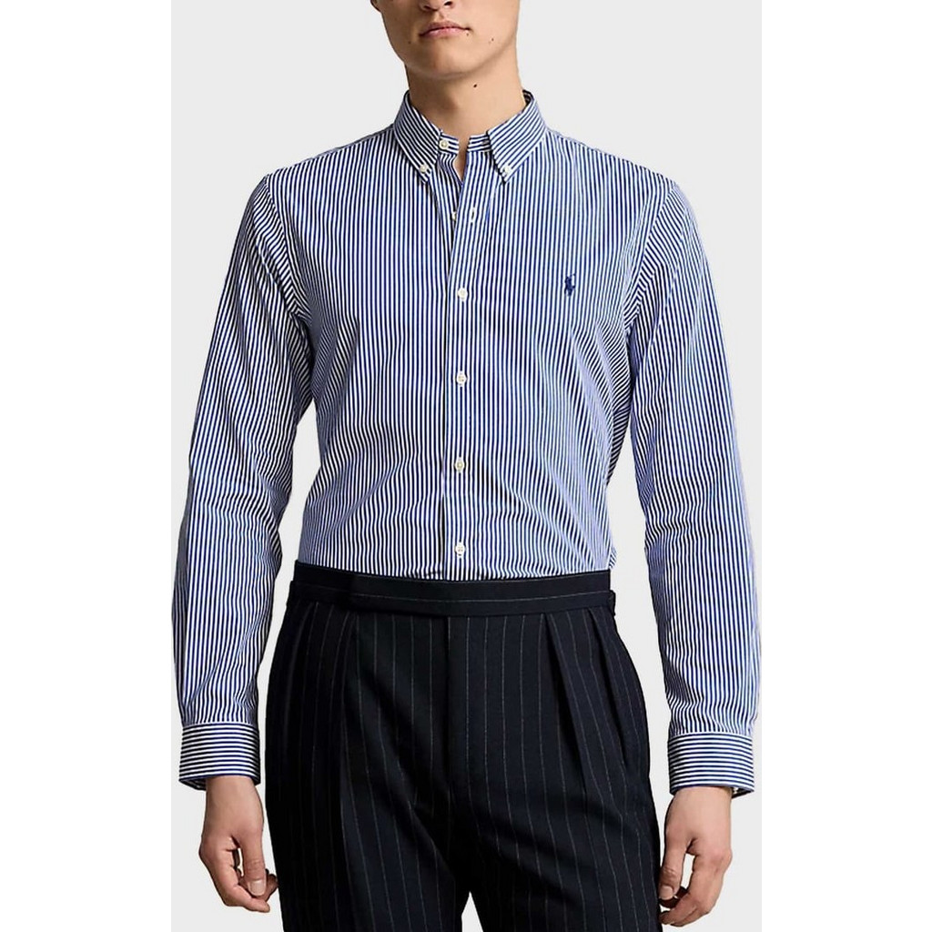 Polo Ralph Lauren Ανδρικό Πουκάμισο Βαμβακερό Ριγέ Μακρυμάνικο Κανονική ...