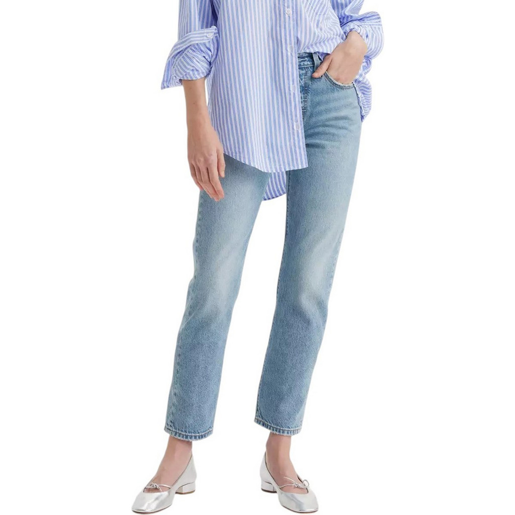 Levi's 501 Ψηλόμεσο Γυναικείο Τζιν Παντελόνι Κανονική Εφαρμογή Μπλε ...