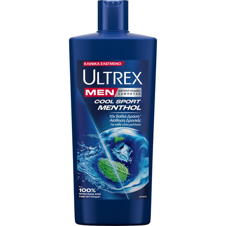 Ultrex Cool Sport Menthol Σαμπουάν κατά της Πιτυρίδας 610ml | BestPrice.gr