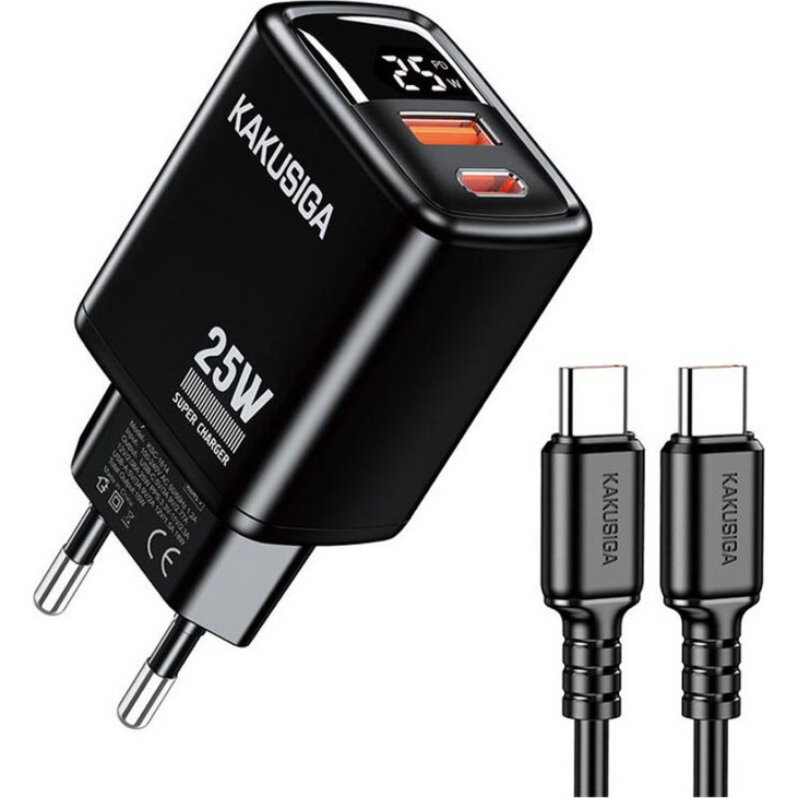 Kakusiga KSC-1615 Φορτιστής με Καλώδιο USB-C με Θύρα USB-A & Θύρα USB-C ...