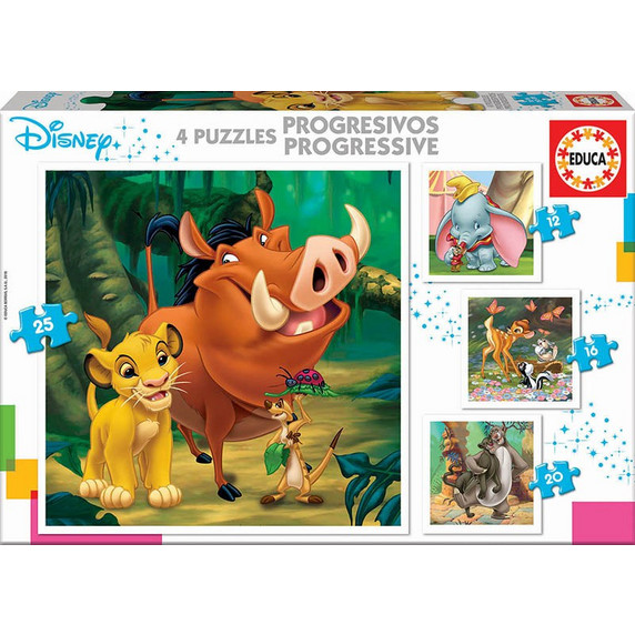 Educa Disney Lion King 4 in 1 12pcs + 16pcs + 20pcs + 25pcs | BestPrice.gr