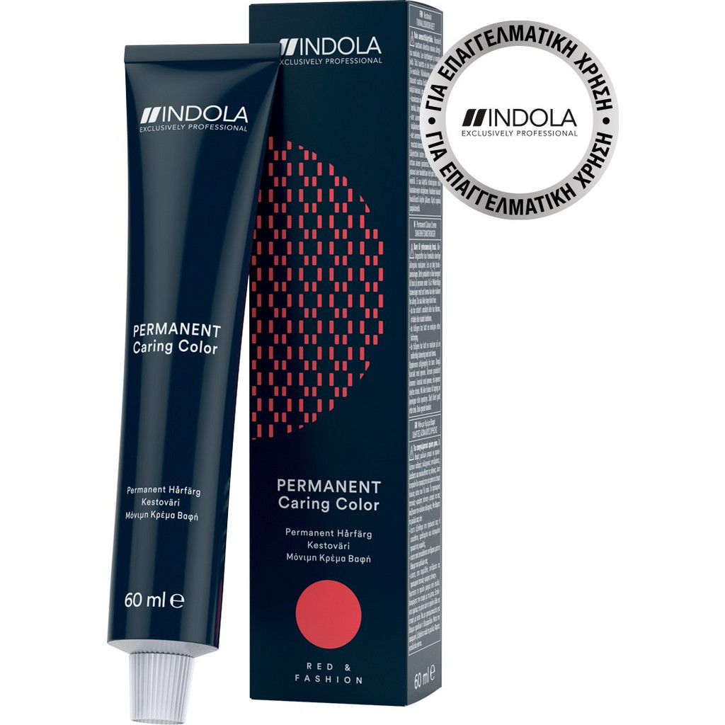 Indola Permanent Caring Color 5.60 Καστανό Ανοιχτό Κόκκινο Φυσικό ...