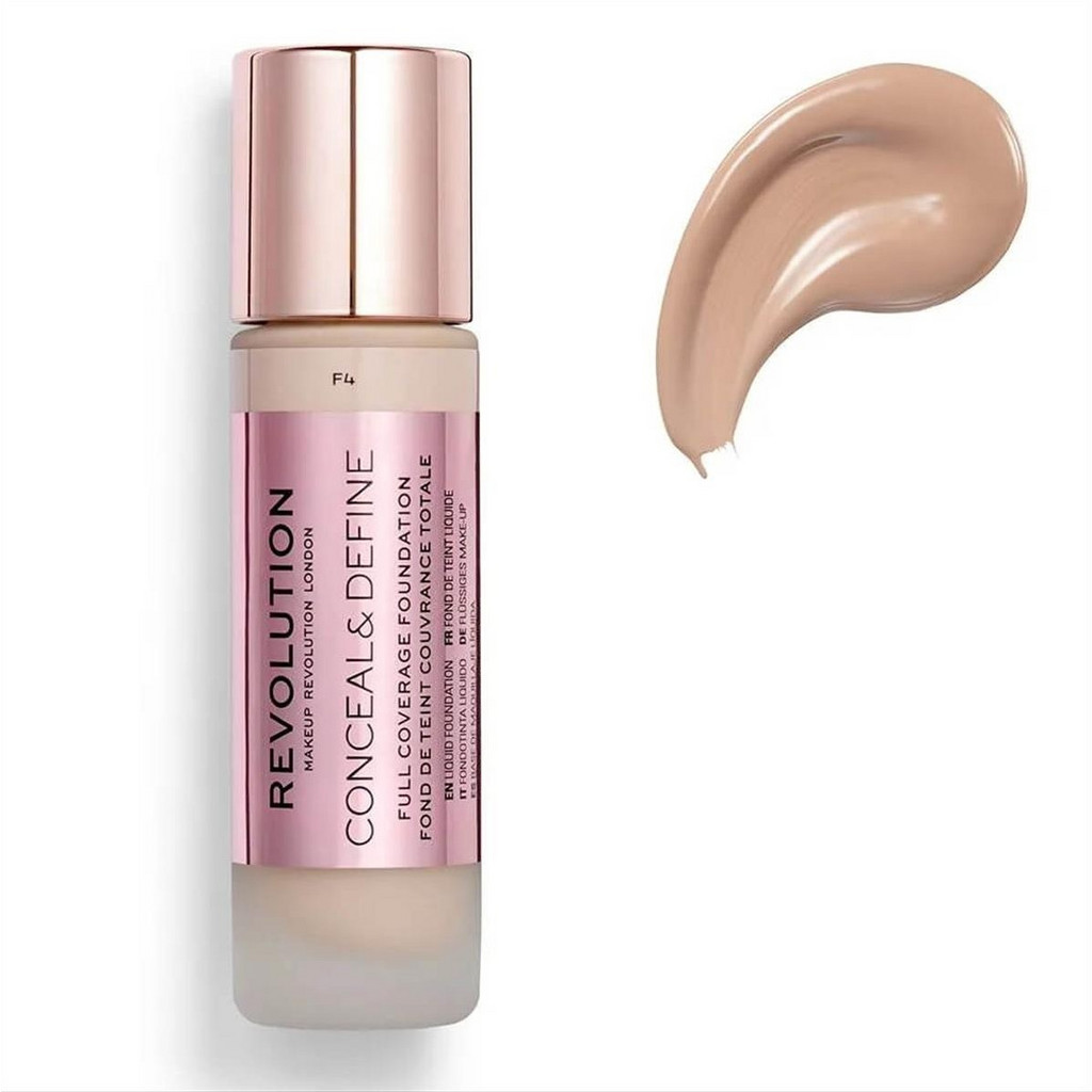 Makeup Revolution Conceal & Define Full Coverage F4 Liquid Foundation ...