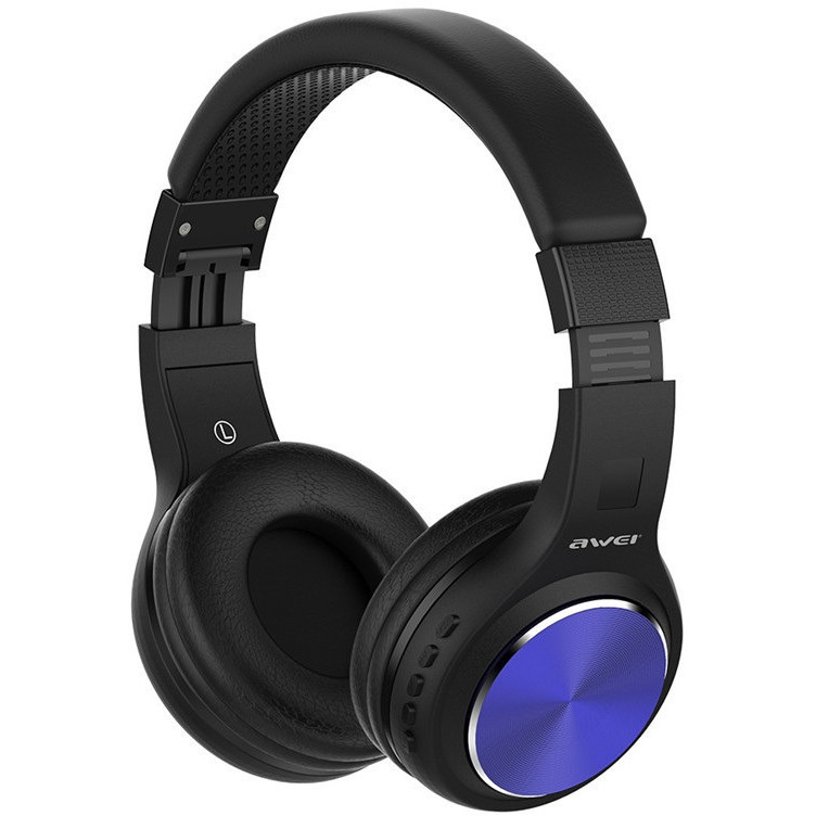 Awei A600 Ασύρματα Bluetooth Ακουστικά Hi-Fi Over Ear Μαύρα Μπλε ...