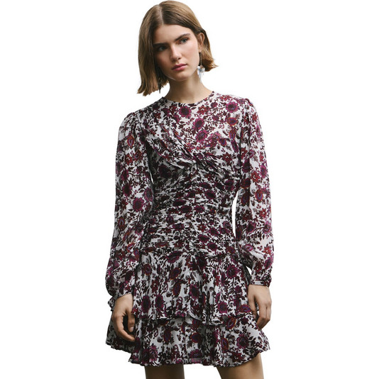 Pepe Jeans Manila Mini Βραδινό Φόρεμα Floral Μεταξωτό Λευκό PL9537759 ...