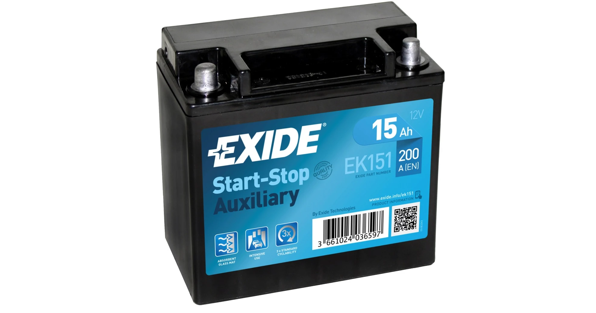 Exide Auxiliary Start-Stop EK151 12V 15Ah | BestPrice.gr