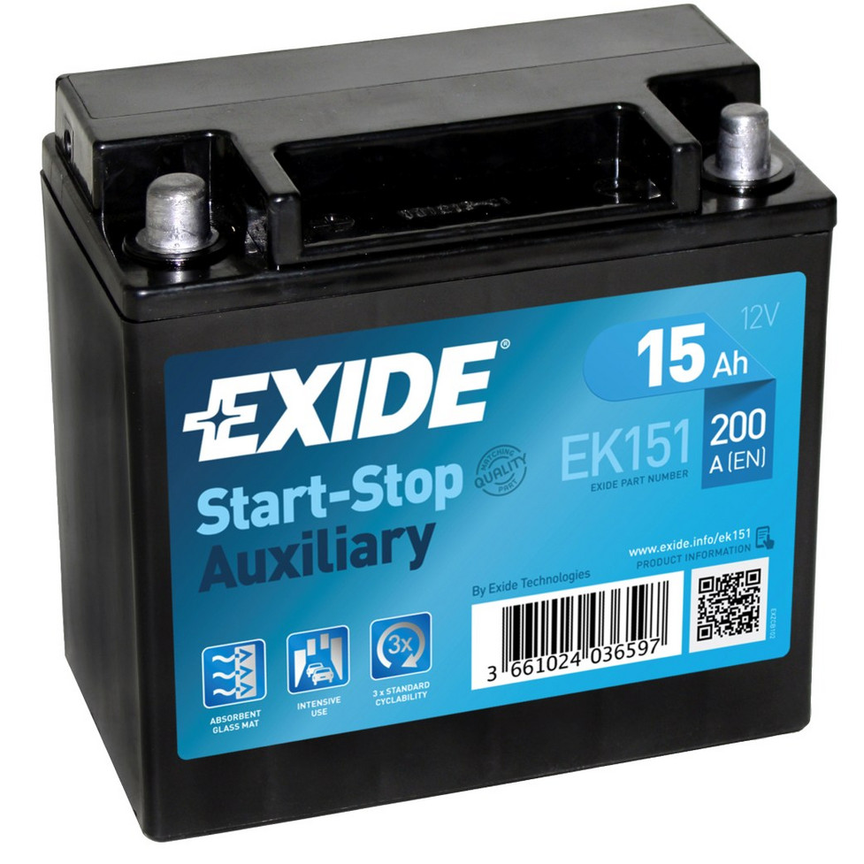 Exide Auxiliary Start-Stop EK151 12V 15Ah | BestPrice.gr