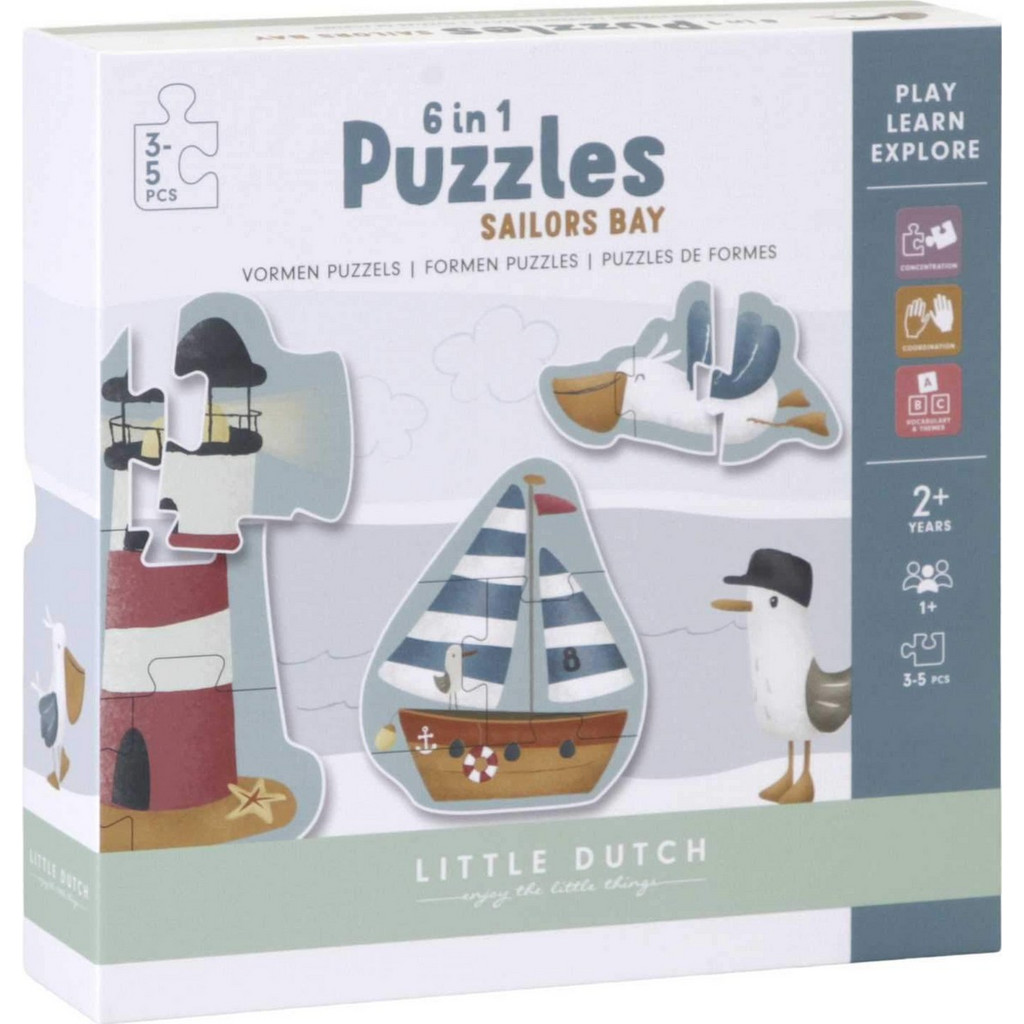 Παιδικό Puzzle Little Dutch Sailors Bay 6 in 1 2x3 + 2x4 + 2x5 Κομμάτια ...