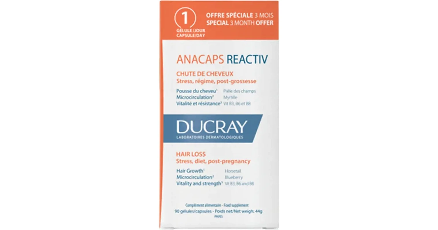 Ducray Anacaps Reactiv Συμπλήρωμα Διατροφής κατά της Τριχόπτωσης 90 ...