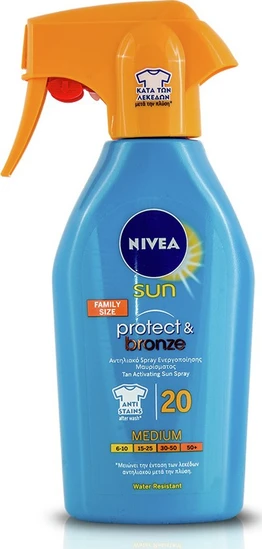 Nivea Sun Protect & Bronze Αντηλιακό Spray Σώματος SPF20 300ml ...