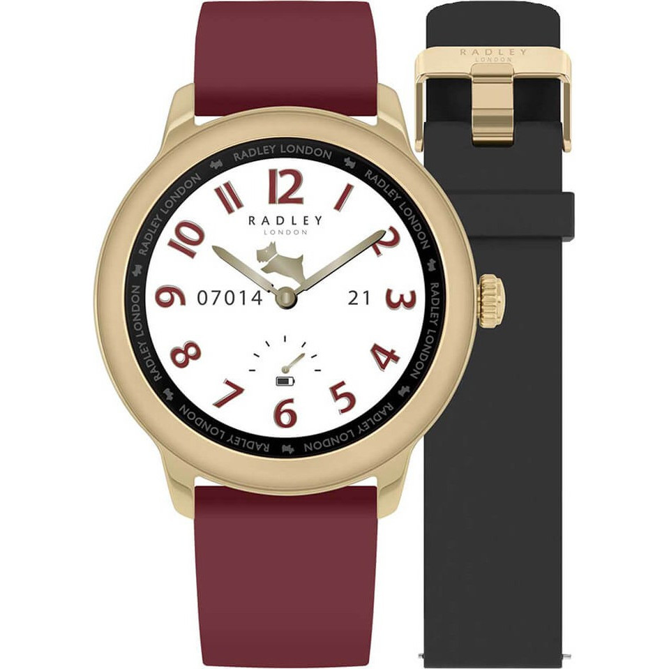 Radley London Γυναικείο Ρολόι με Μαύρο Μπορντό Καουτσούκ Λουράκι RYS07 ...
