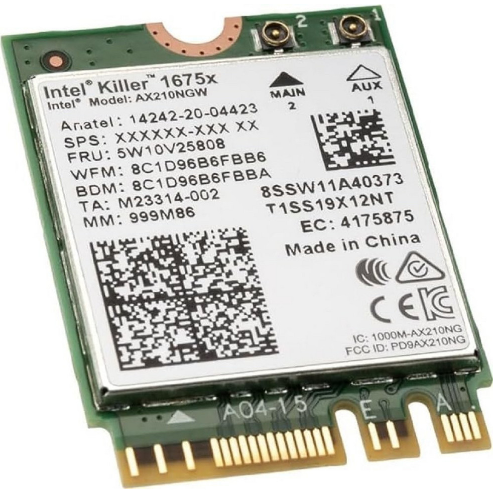 Intel Killer AX1675 Ασύρματη Κάρτα Δικτύου WiFi 6E 2.4Gbps PCI-E ...