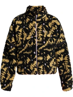 Roxy Blurry Cloud Γυναικεία Ζακέτα Fleece Κοντή με Φερμουάρ Μπεζ ...