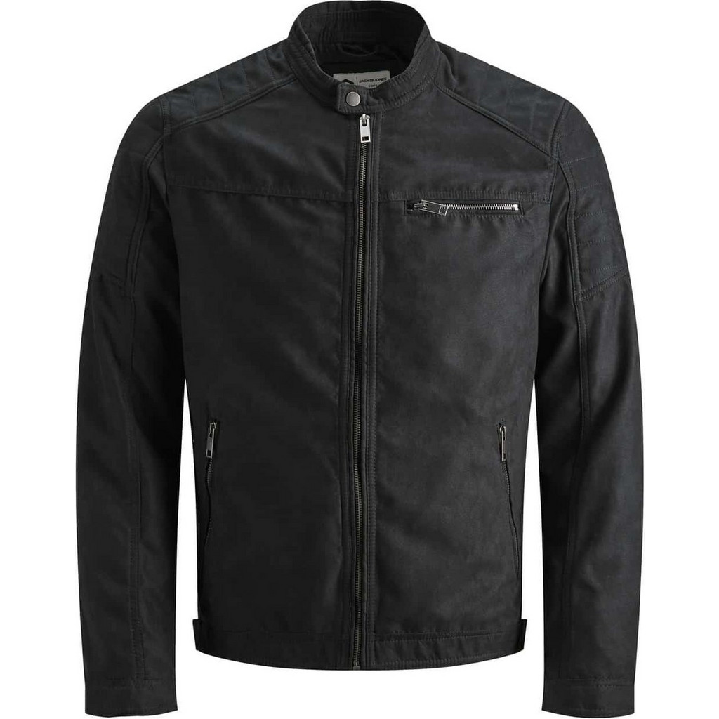 Jack & Jones Ανδρικό Μπουφάν Δερματίνη Μαύρο 12147218 | BestPrice.gr