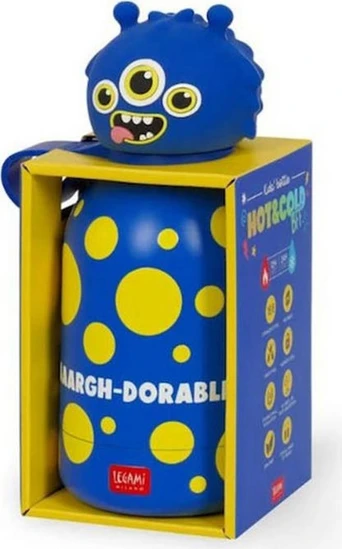 Legami Hot & Cold BFF Monster Παιδικό Παγούρι Θερμός Ανοξείδωτο Μπλε ...