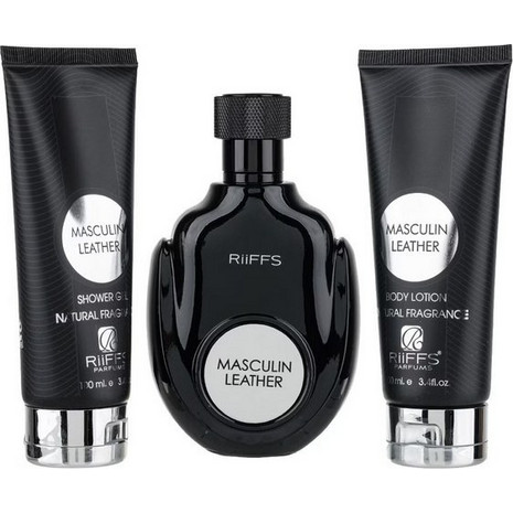 Riiffs Masculin Leather Eau de Parfum 100ml + Shower Gel 100ml + Body ...