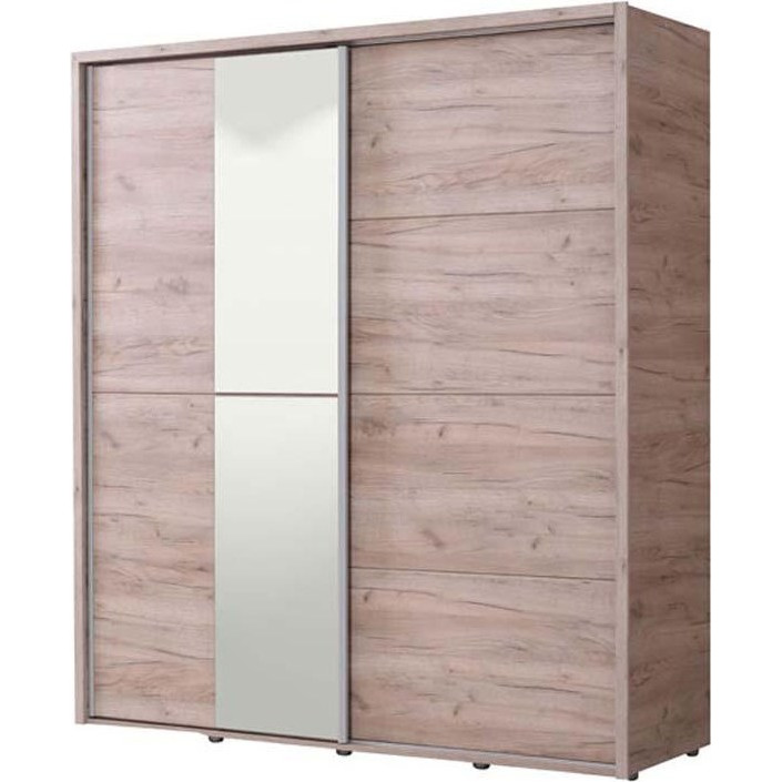 Fylliana Τρίφυλλη Ντουλάπα Ρούχων Συρόμενη Logan 180 με Καθρέπτη ...