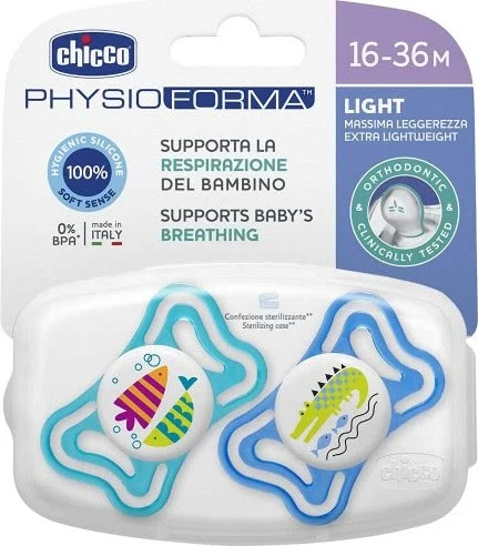 Chicco PhysioForma Light Ανατομικές Ορθοδοντικές Πιπίλες Σιλικόνης 16 ...