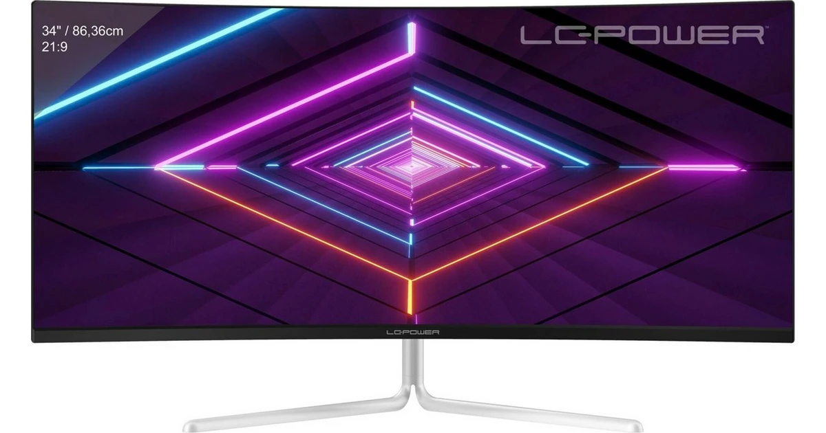 LC-Power LC-M34-UWQHD-100-C-V3 Ultrawide VA Curved Gaming Monitor 34 ...