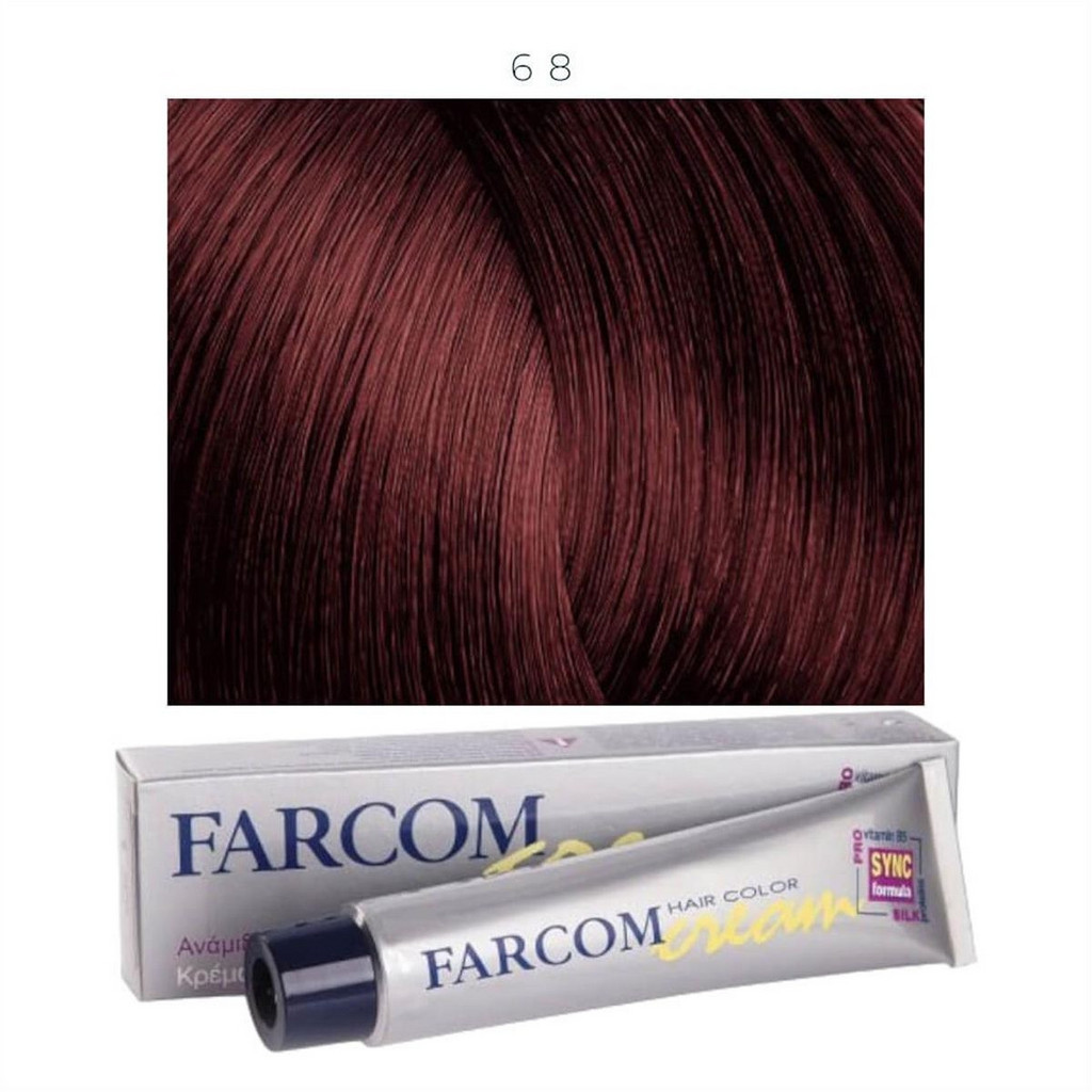 Farcom Hair Color Cream 68 Ακαζού Χρυσαφί Μόνιμη Βαφή Μαλλιών 60ml ...