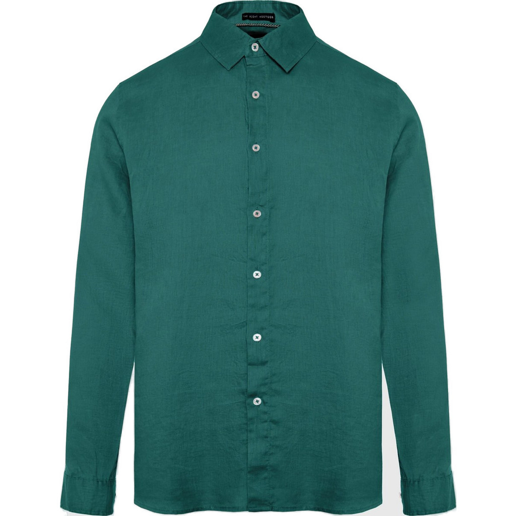 Funky Buddha Ανδρικό Πουκάμισο Λινό Μακρυμάνικο Κανονική Γραμμή Κυπαρισσί FBM007-301-05 ...