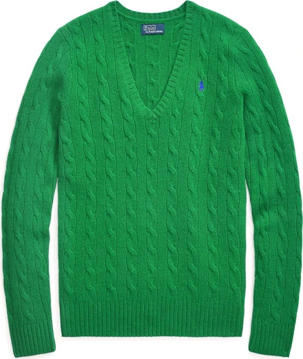 Polo Ralph Lauren Γυναικεία Πλεκτή Μπλούζα με V Λαιμόκοψη Πράσινη ...