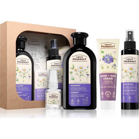 Green Pharmacy Chamomile & Flaxseed Oil Σετ Περιποίησης Μαλλιών Leave ...